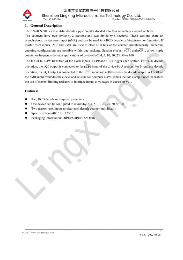 SN74LS390N(LX) datasheet page 3