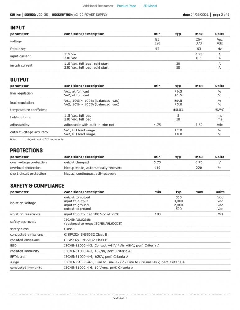 VGD-35-D512 datasheet page 2