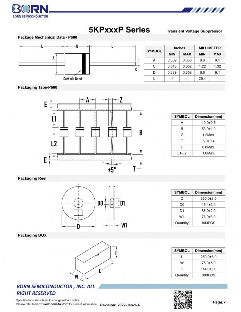 BORN 5KP48AP datasheet page 7