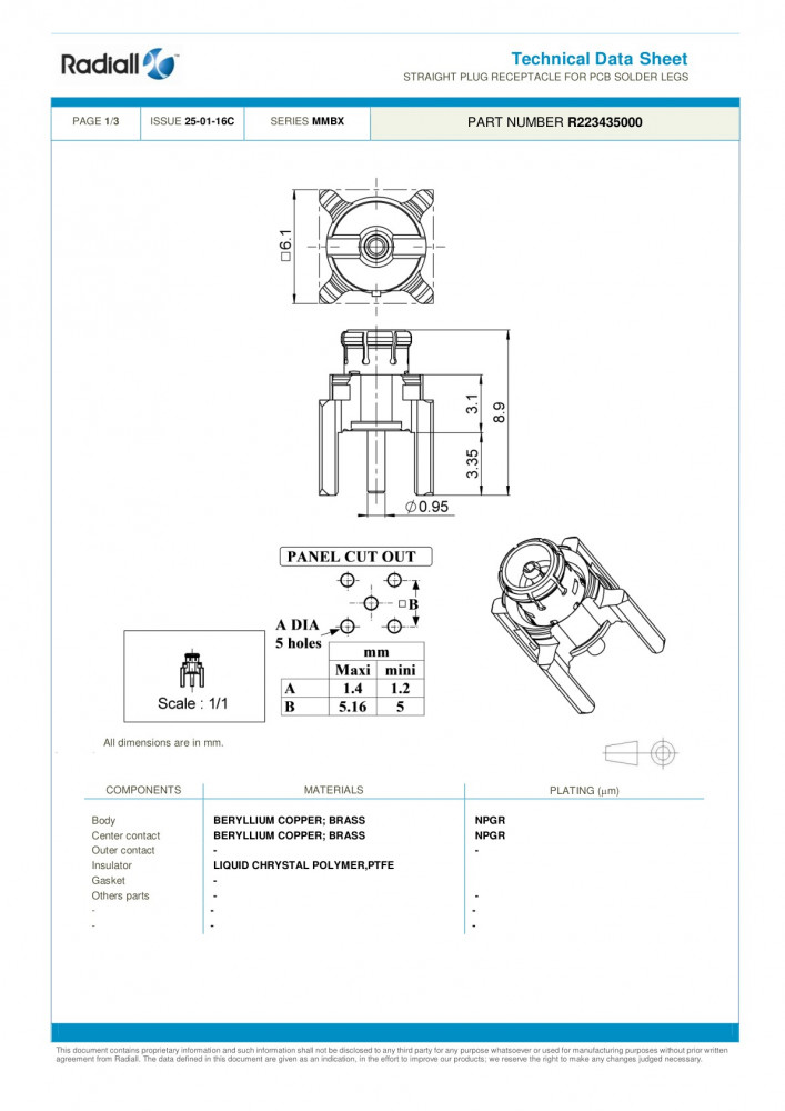 Radiall R223435000 MMBX documentation page 1