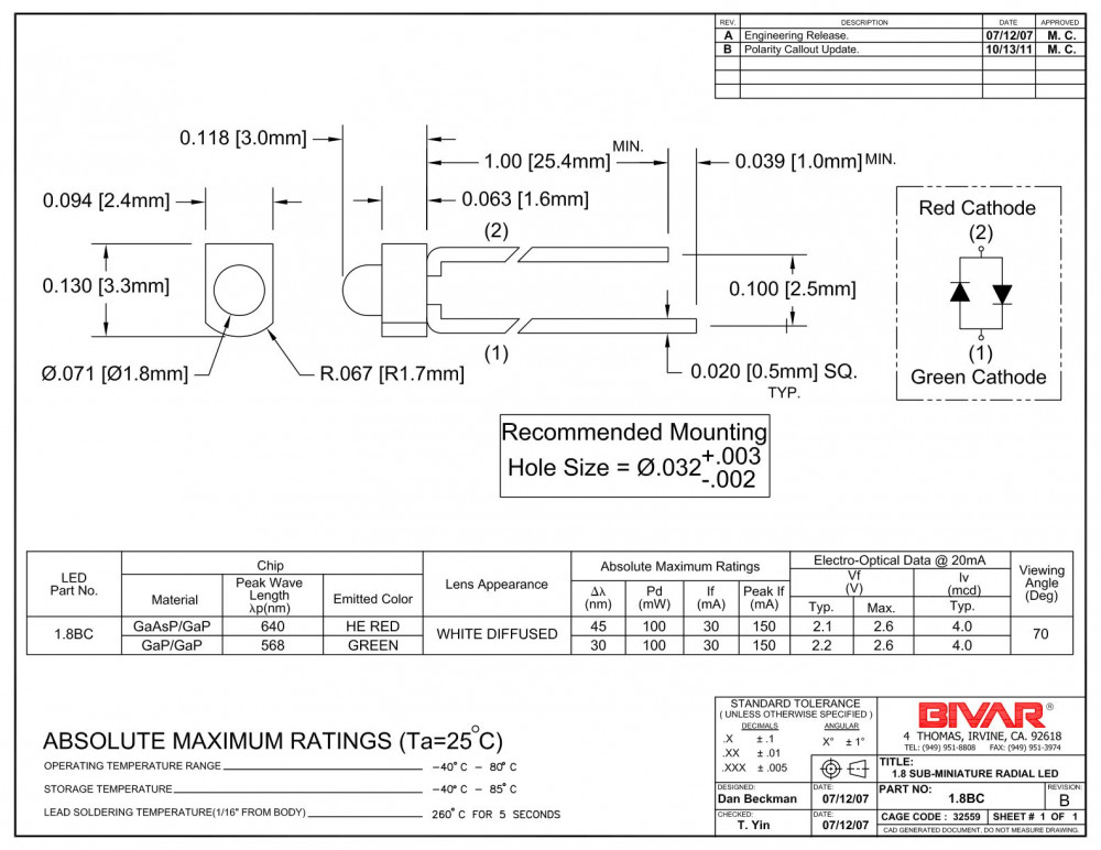 BIVAR 1.8BC technical document preview