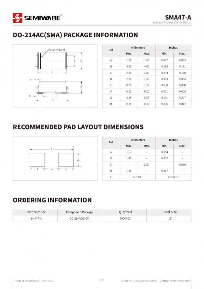 SEMIWARE SMA4745A datasheet page 6