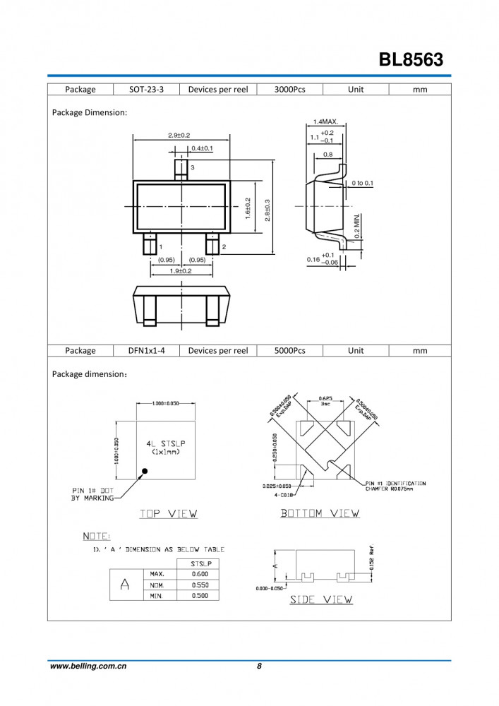 BL8563 datasheet page 8