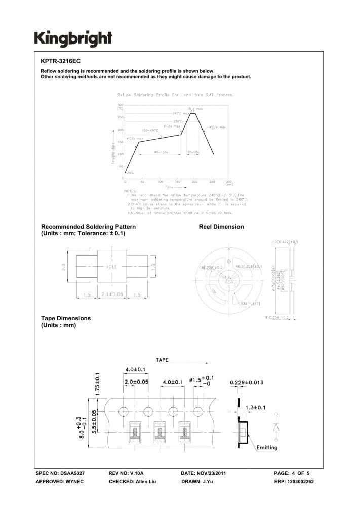 KPTR-3216EC technical document page 4