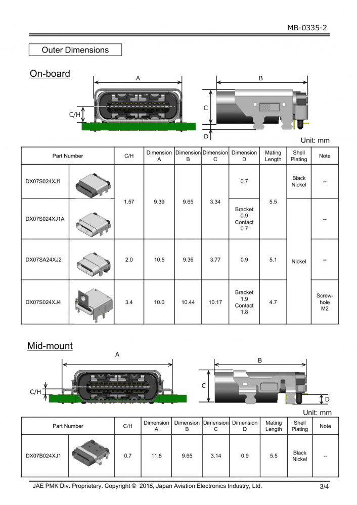JAE DX07 product document page 3