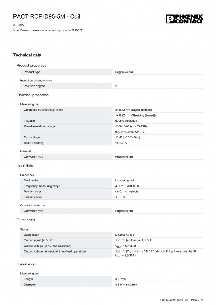 Phoenix Contact 2910322 technical document page 2