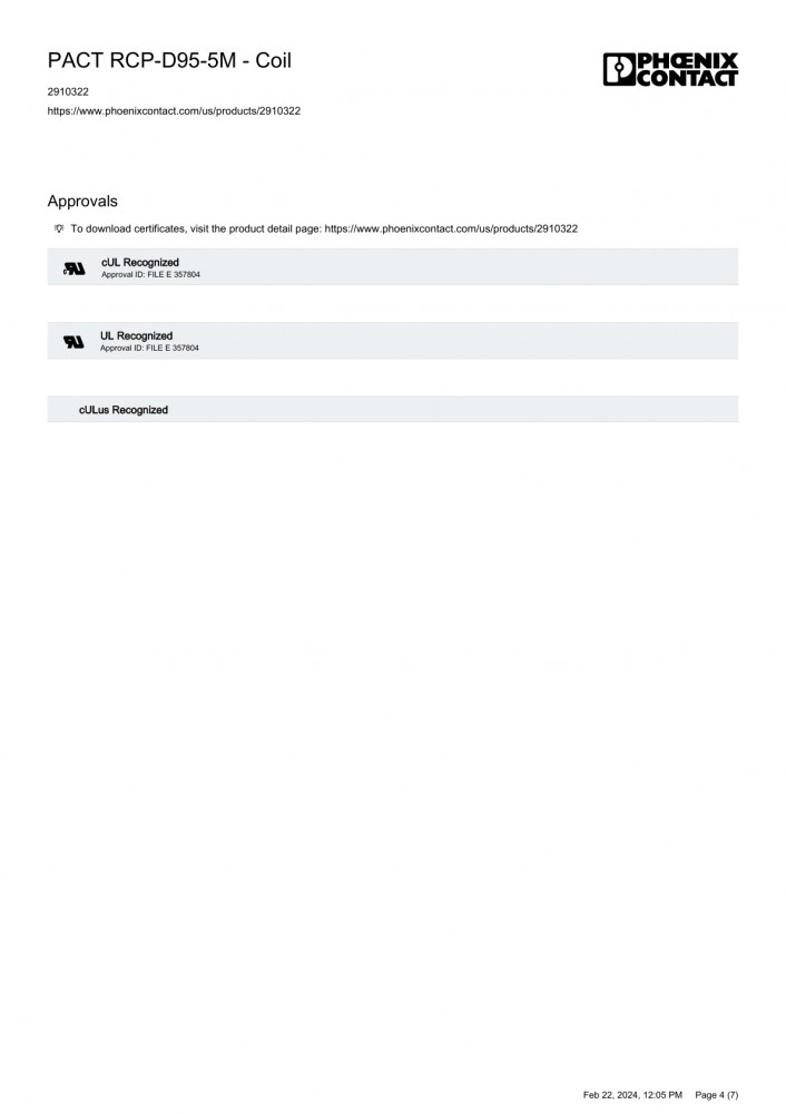 Phoenix Contact 2910322 technical document page 4