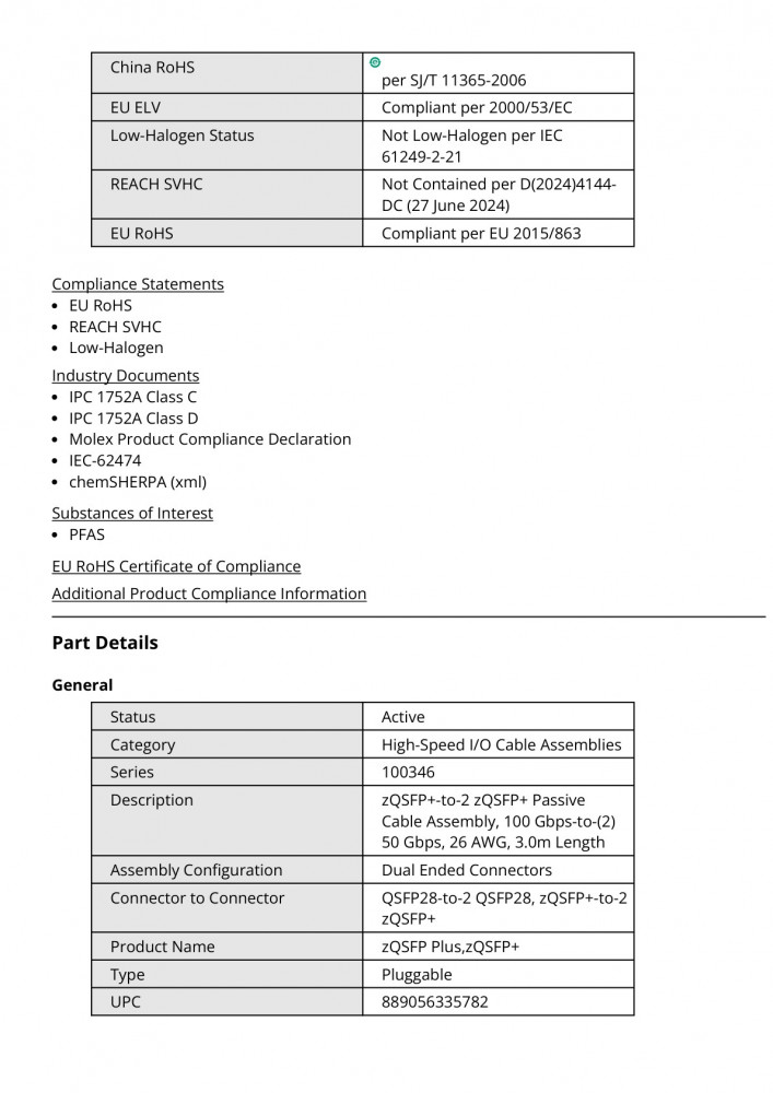 Molex product specification page 2