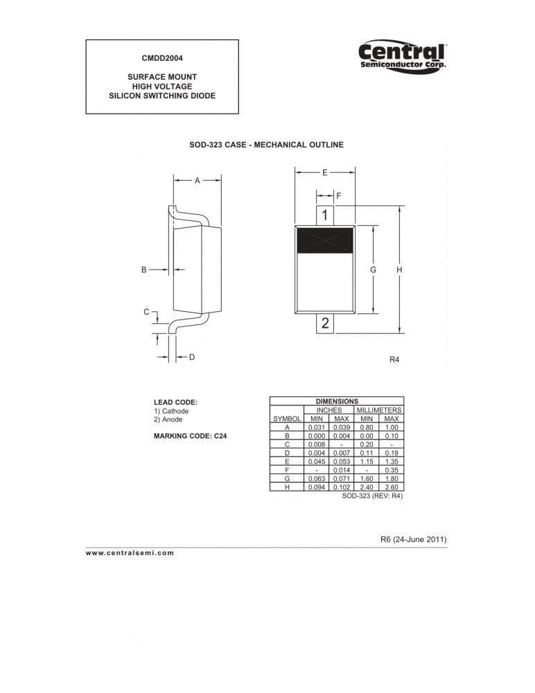 CMDD2004 TR PBFREE datasheet page 2
