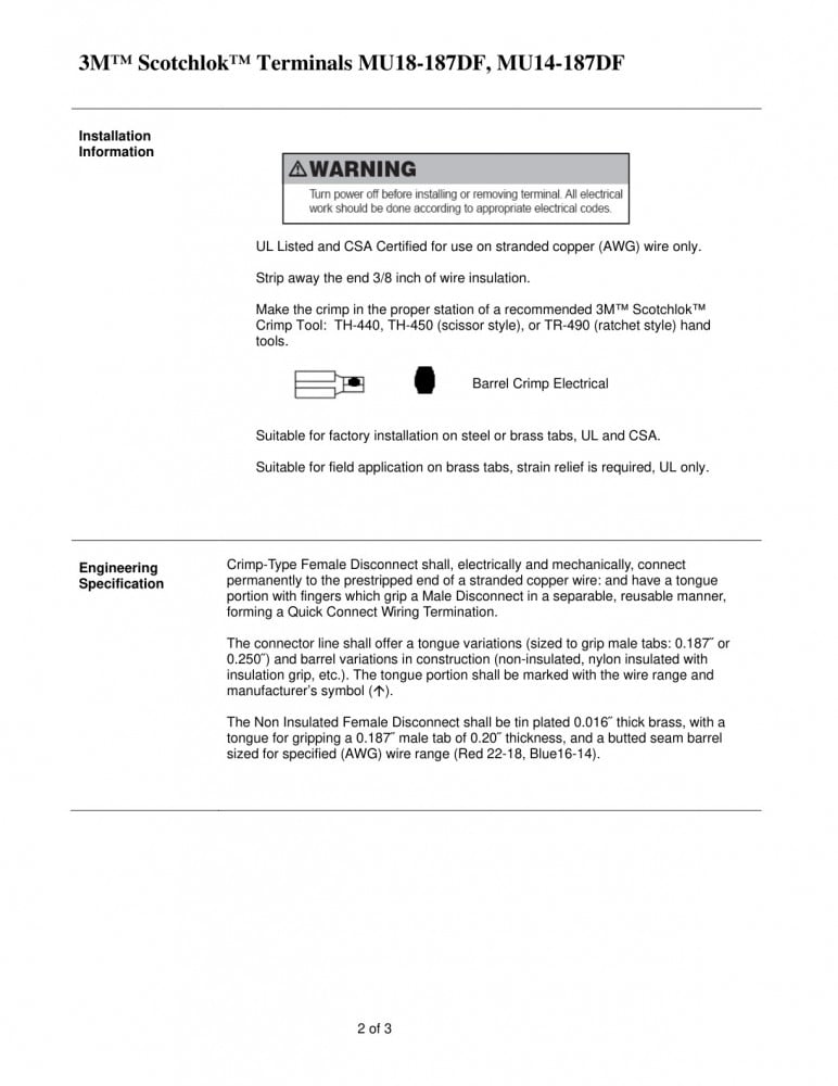 MU14-187DFK technical document page 2