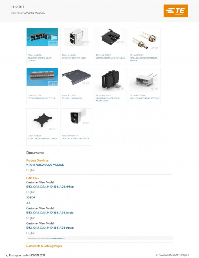 TE Connectivity 1410465-8 technical document page 3