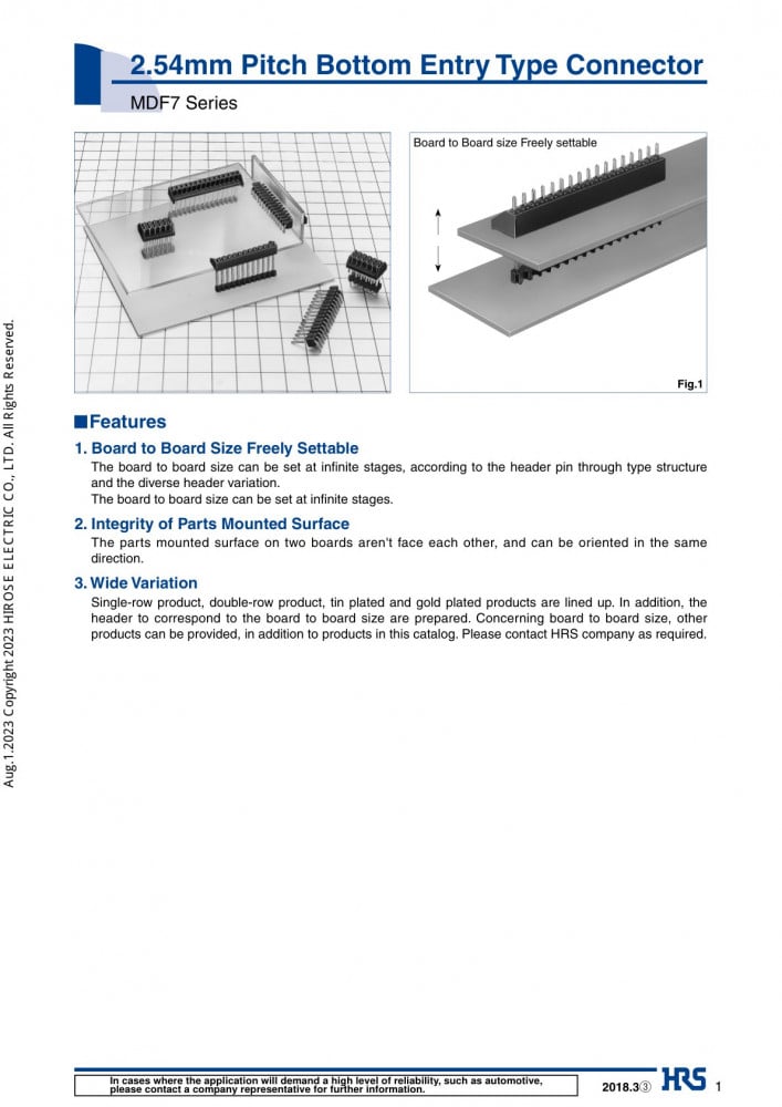 HRS MDF7 datasheet page 1