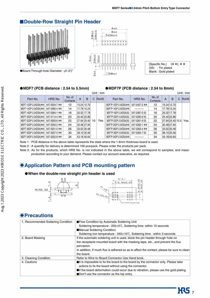 HRS MDF7 datasheet page 7