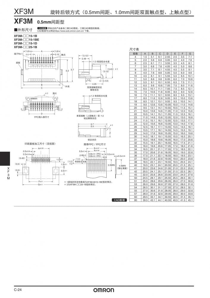 OMRON XF3M datasheet page 4