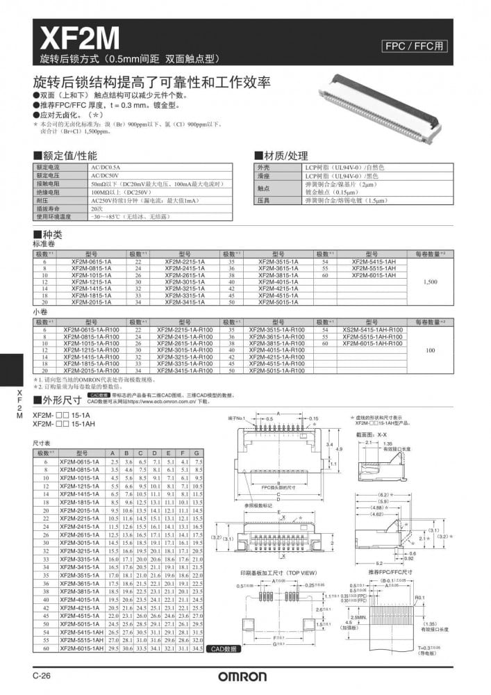 OMRON XF3M datasheet page 6