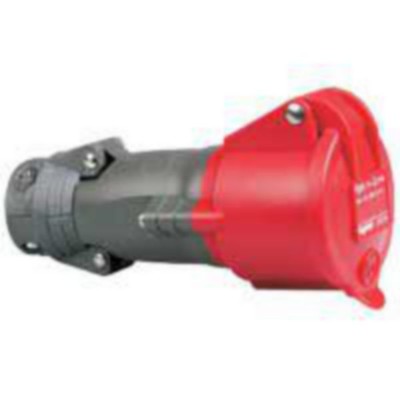 Straight plug Hypra - IP 44 - 380/415 V~ - 32 A - 3P+N+E - rubber