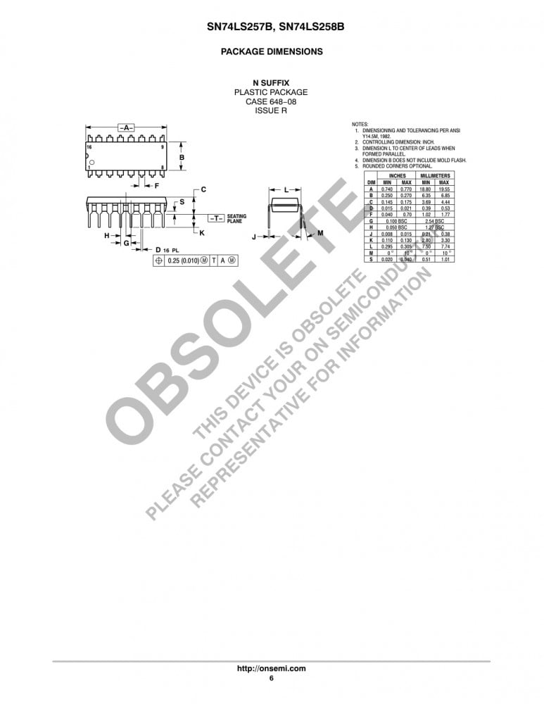 SN74LS258BDR2 datasheet page 6