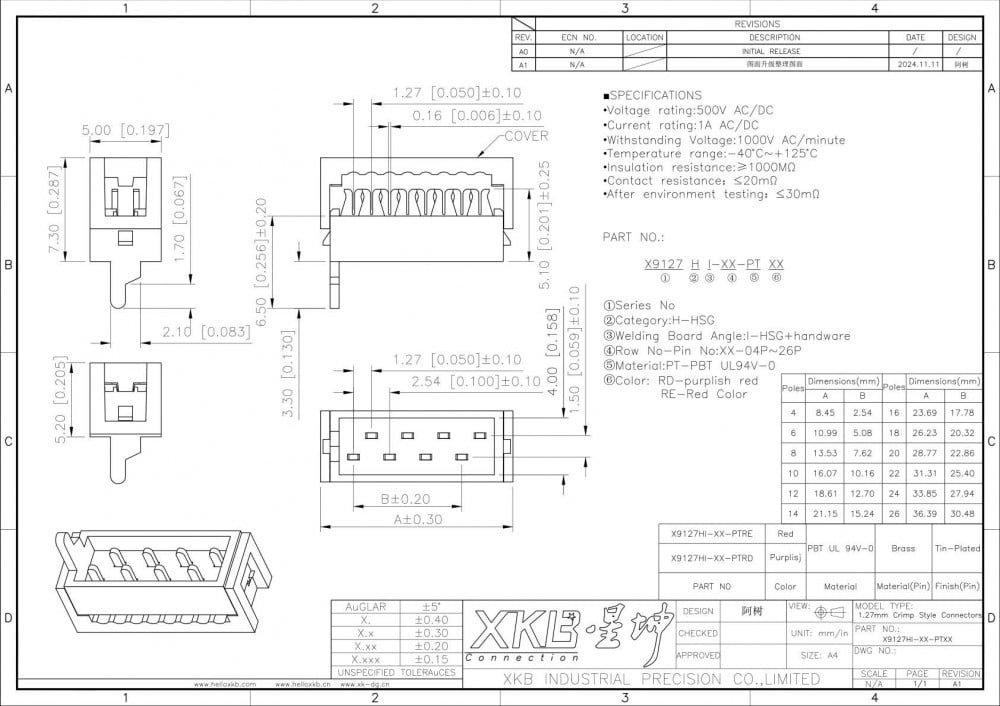 X9127HI-26-PTRE technical document preview