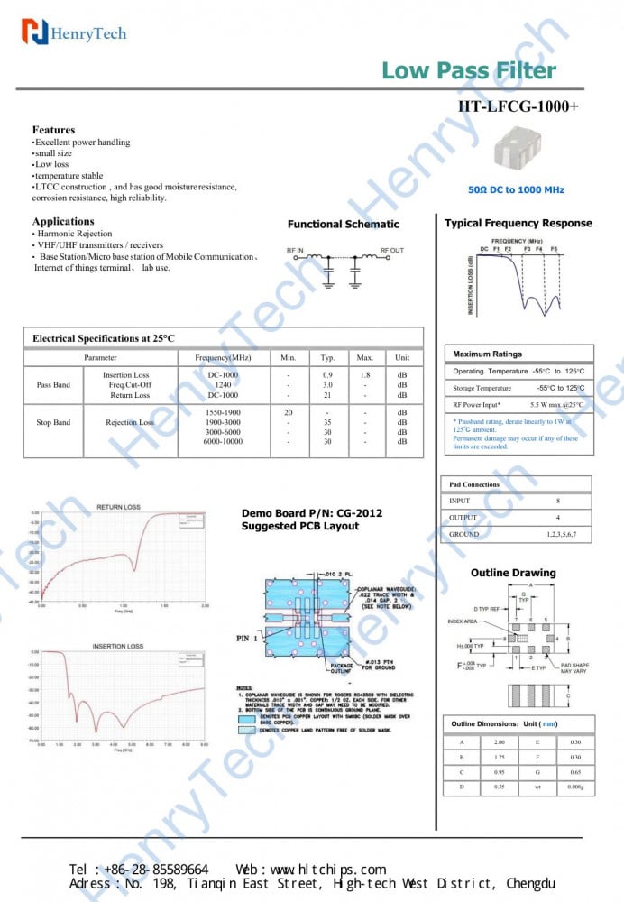 HT-LFCG-1000+ technical document page