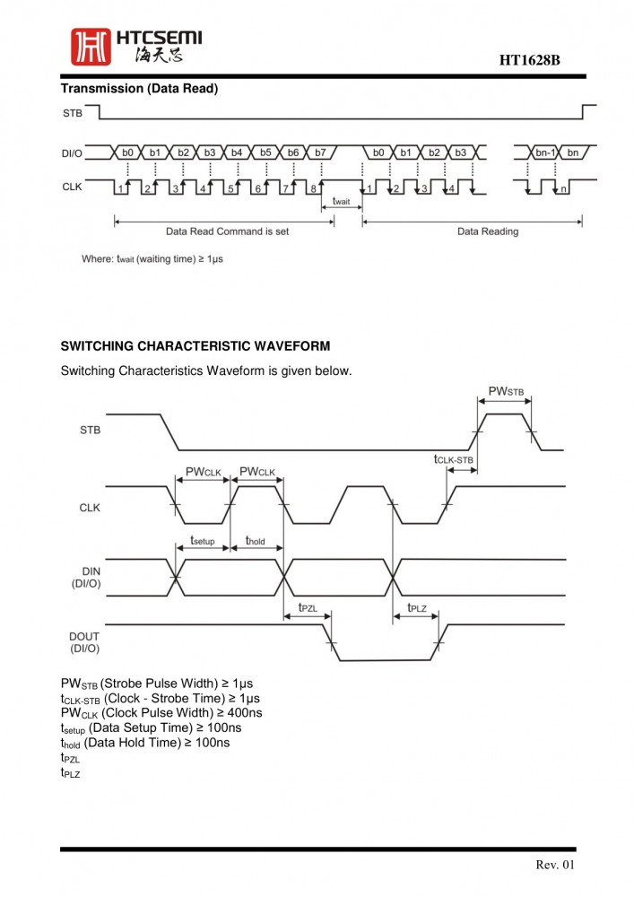 HT1628BRWZ datasheet page 10