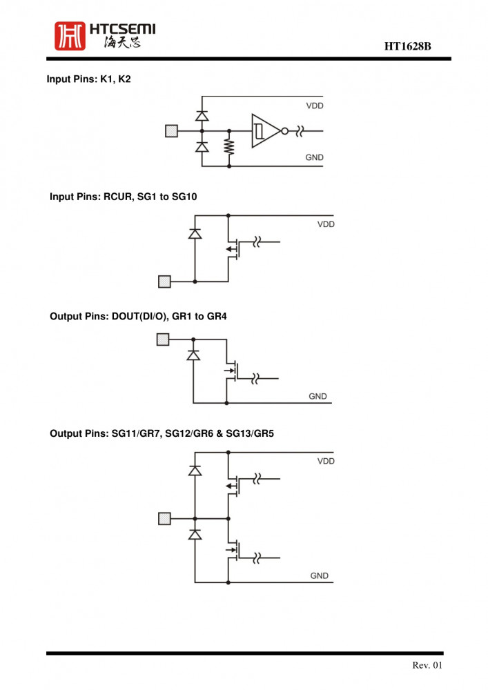 HT1628BRWZ datasheet page 4