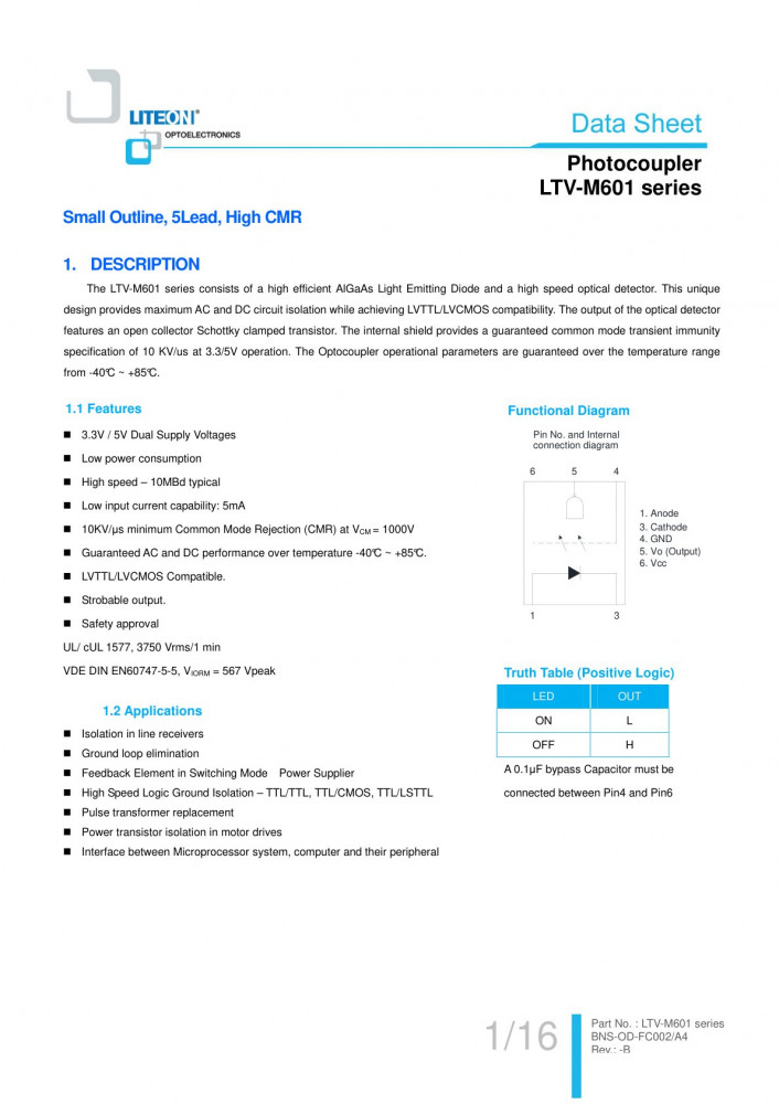 LTV-M601 datasheet page 2