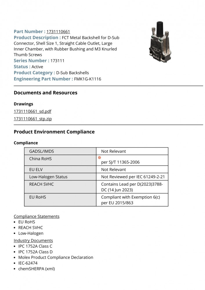 MOLEX 1731110661 document image 1