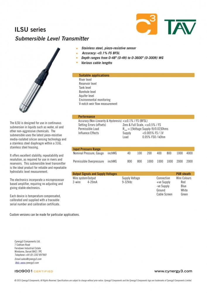 Sensata ILSU series technical document page 1