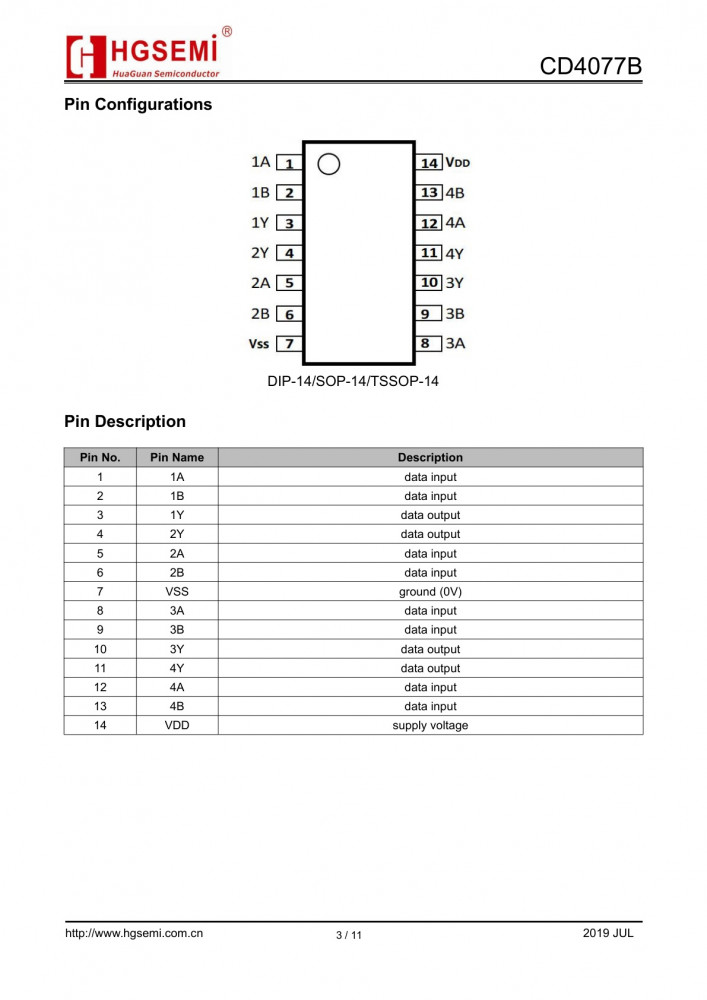 CD4077BM/TR datasheet page 3