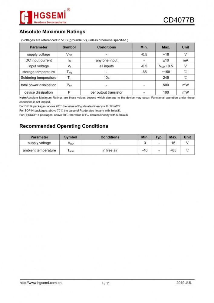 CD4077BM/TR datasheet page 4