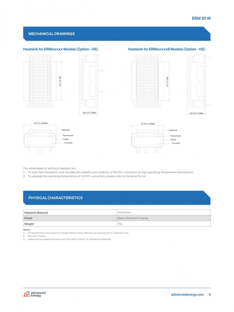 ERM series datasheet page 5