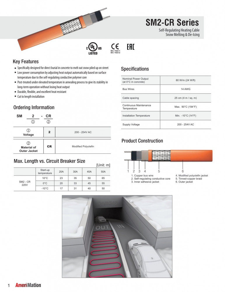 AMERI MATION SM2-CR Series technical document page
