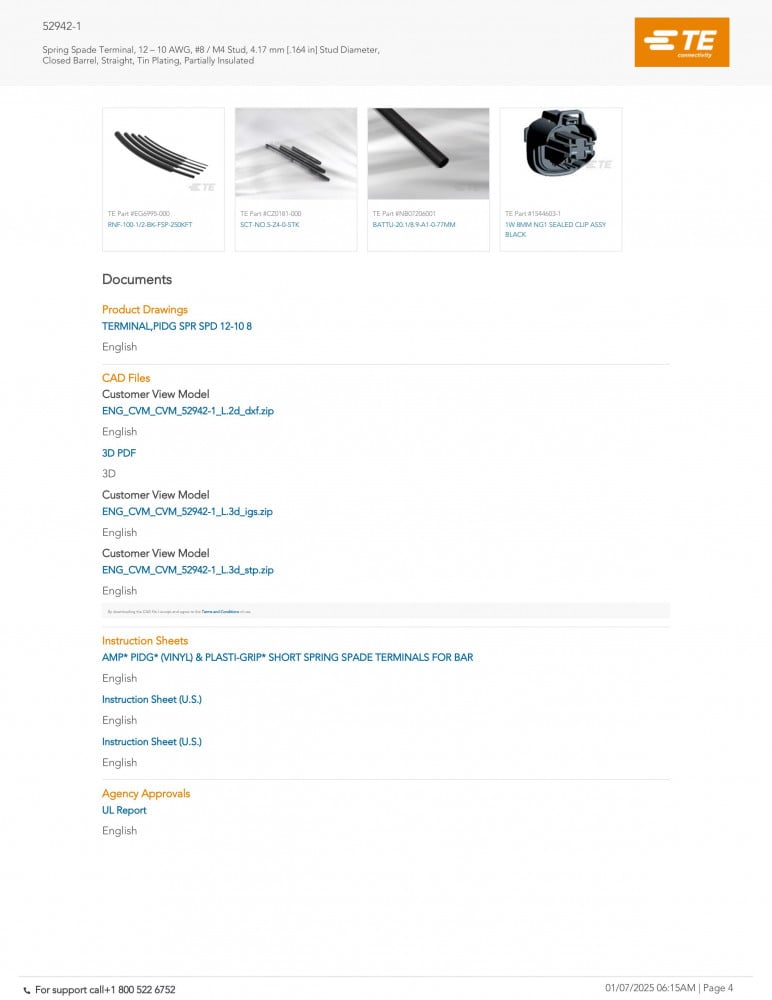 TE 52942-1 technical document page 4