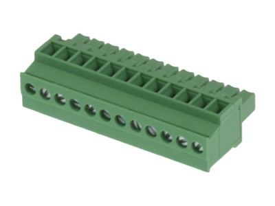 3.50mm Pitch Eurostyle Vertical Plug, Rear Wire Entry, Green Housing, 12  Circuits for sale