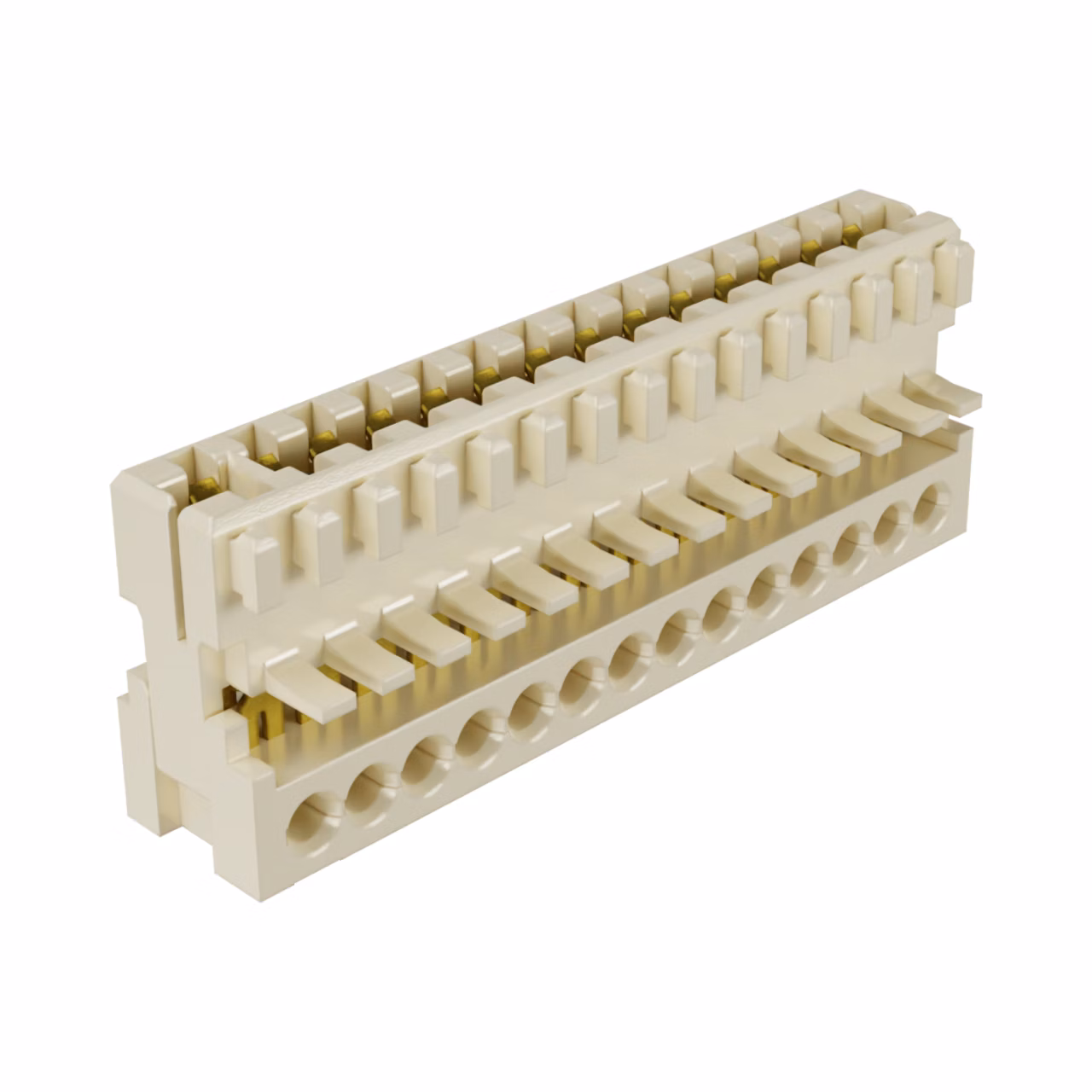 Appli-Mate RAST 2.5 Connector, 2.50mm Pitch, Female, 4 Circuits, No Position Keys Removed, Circuit 2 Voided, Latch at Circuit 2, Open Endwalls, Tin Plating