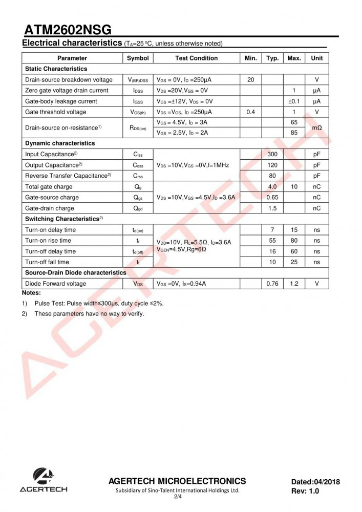 ATM2602NSG datasheet page 2