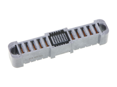EXTreme Ten60Power Vertical Receptacle with Side Guides, 4 DC Power Circuits, 15 Signal Circuits, Press Fit Tail