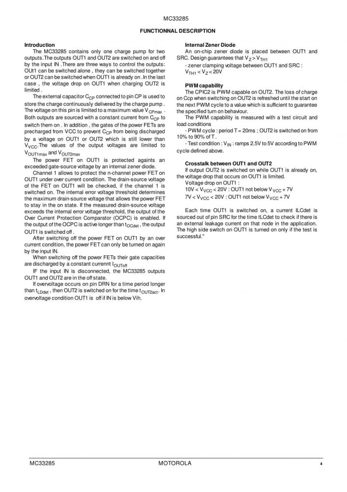 MC33285D technical document page 4