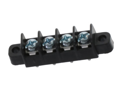 6.35mm Pitch Beau PCB Tri-Barrier Terminal Strip, without Mounting Ends, with Clamp Washer Screws, 300V, 4 Circuits