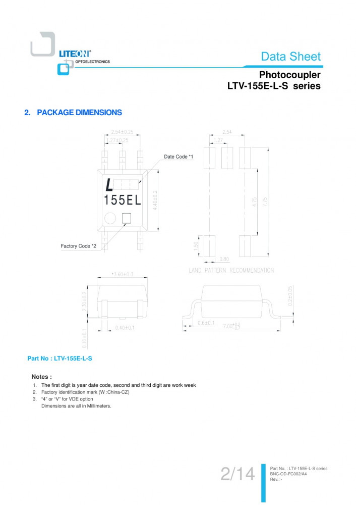 LTV-155E-L-S datasheet page 2
