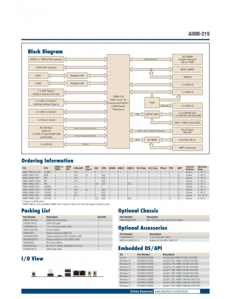 AIMB-219 product documentation preview, page 2