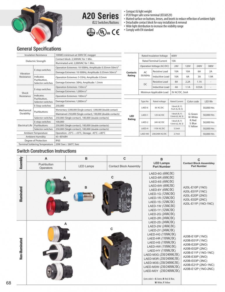 A20 Series technical document page 1