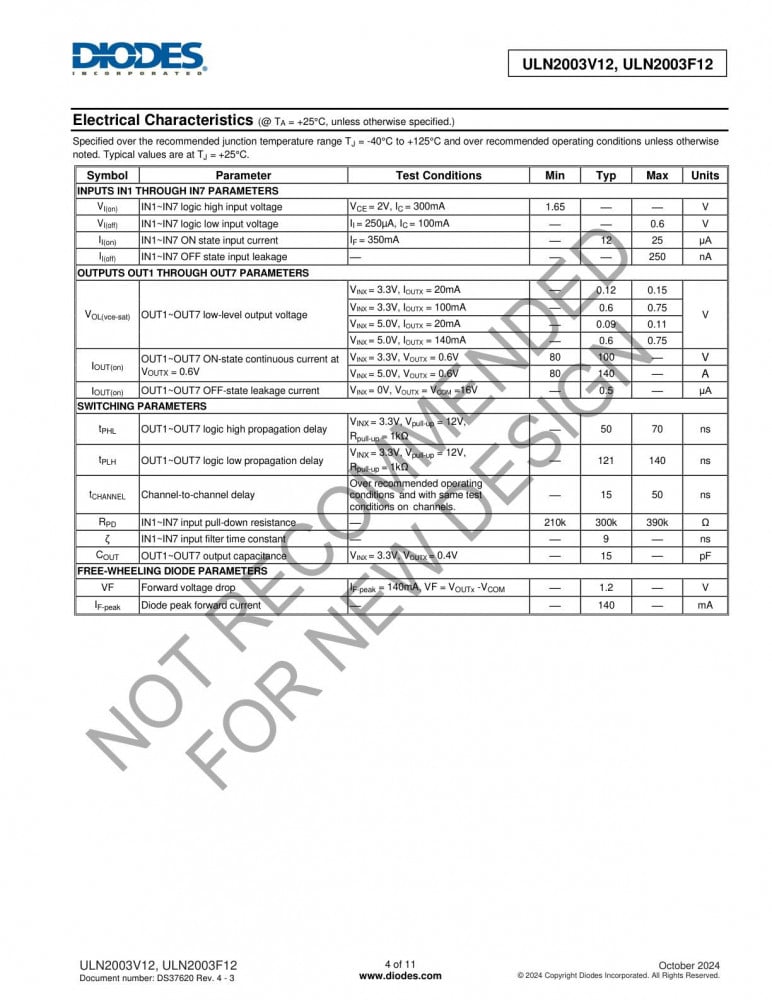 ULN2003F12FN-7 datasheet page 4