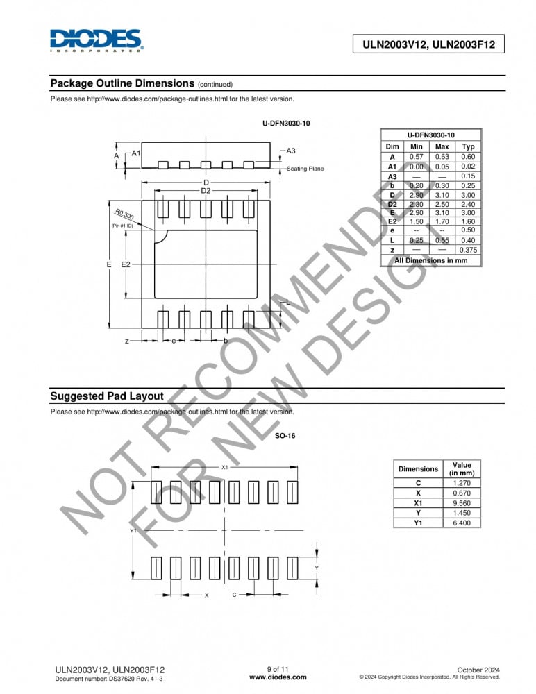 ULN2003F12FN-7 datasheet page 9