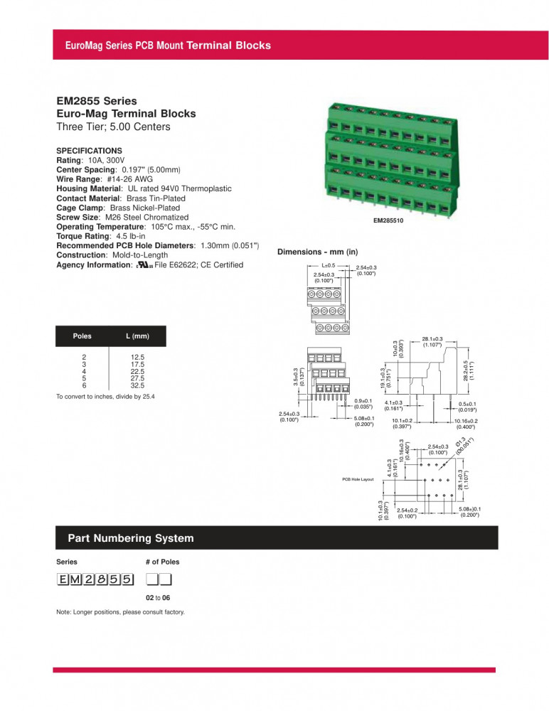 EATON EM2855 Series technical document page