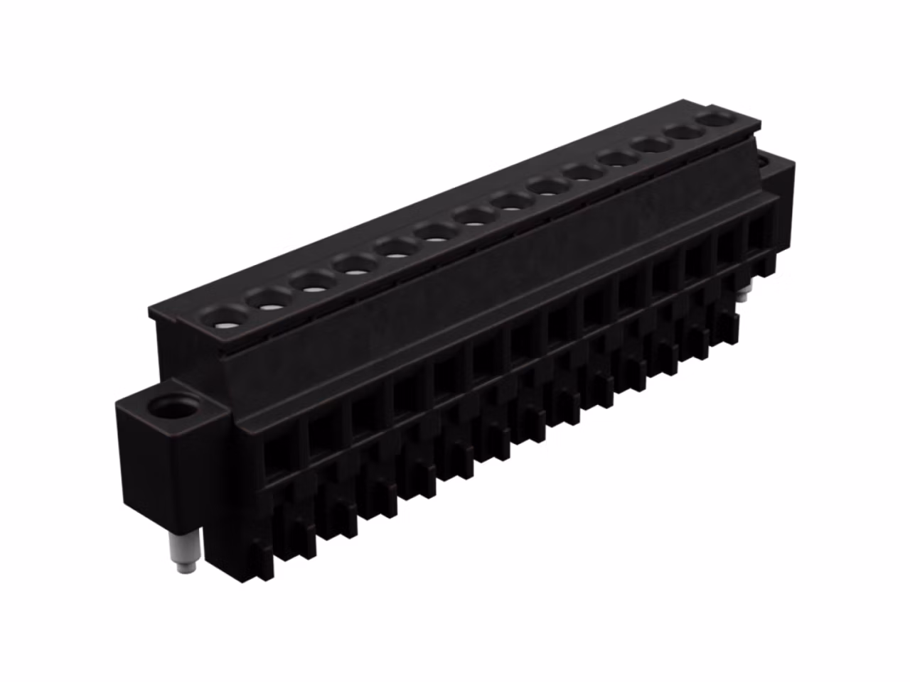 3.81mm Pitch Eurostyle Vertical Plug, with Retention Screws and Standard Imprinting, Front Wire Entry, Black, 14 Circuits for sale
