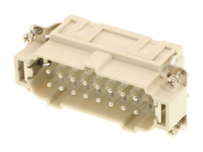 Heavy-Duty Push-in Terminal Insert, Male, 16-Pole, 16A, Numbered 1-16, Silver (Ag) Plated Contacts, Size 16B «77x27» for sale