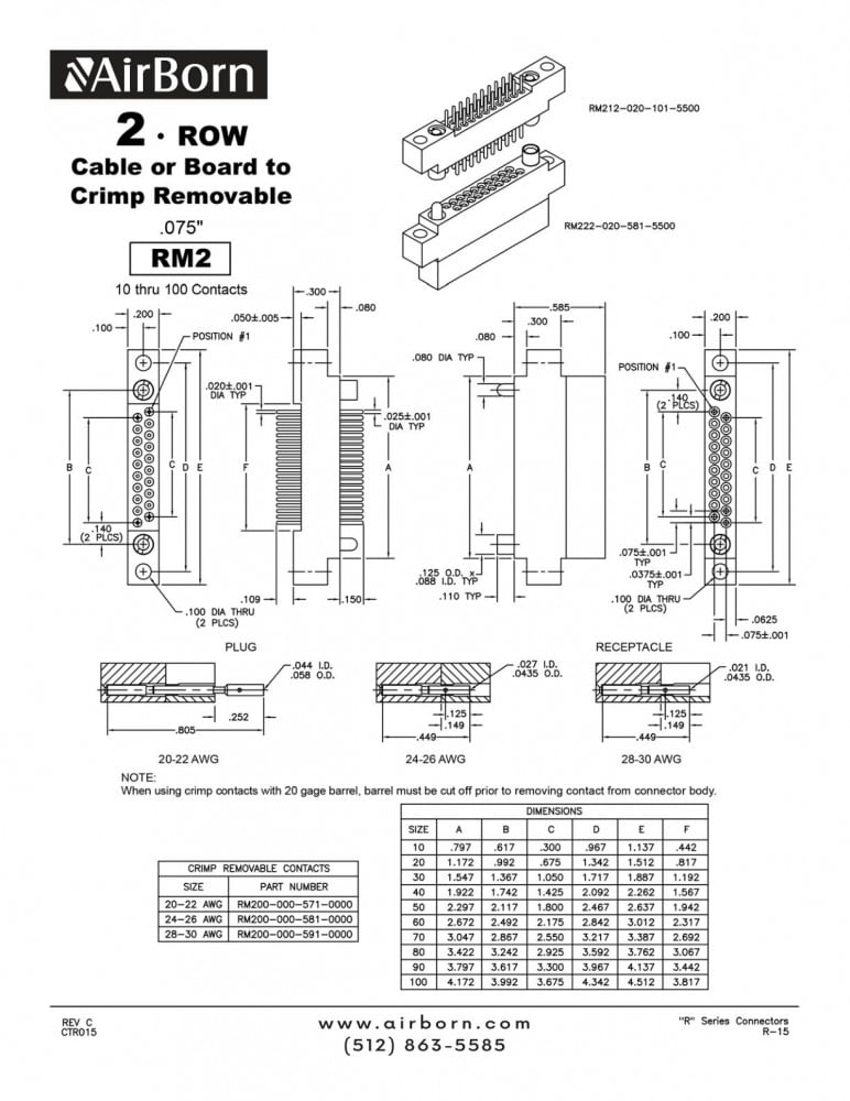 AirBorn RM-series technical document page