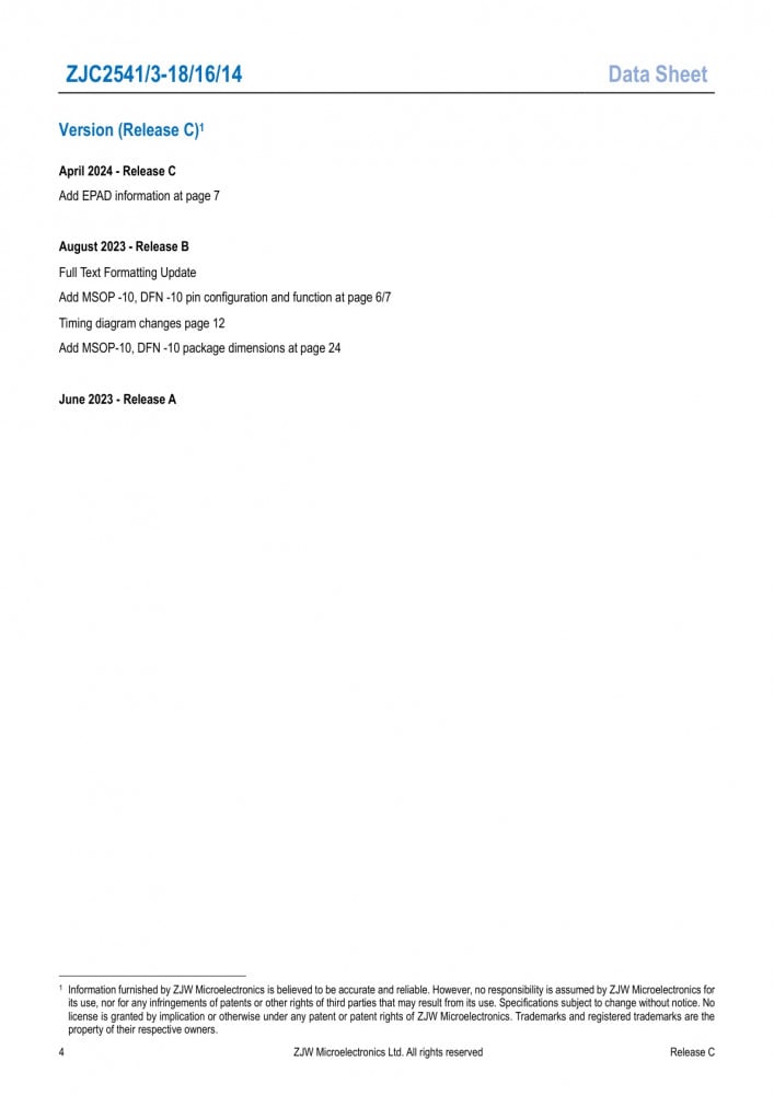 ZJC2541-14BSABR datasheet page 4
