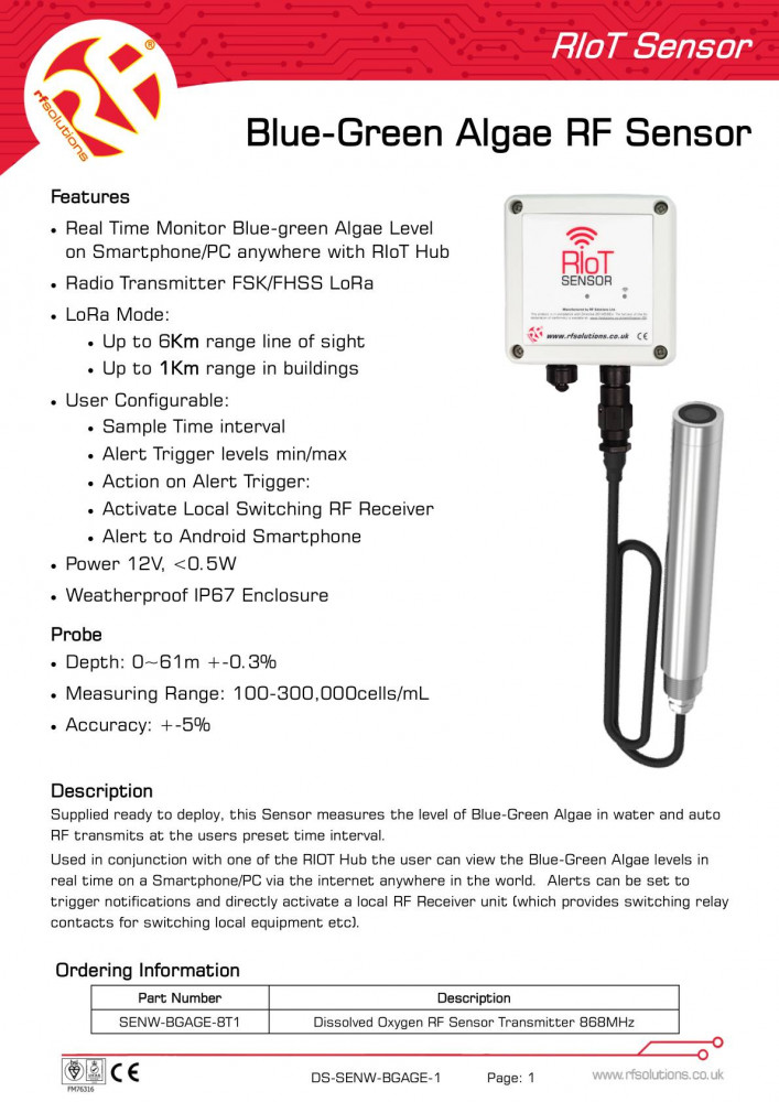 SENW-BGAGE-8T1 technical document page 1